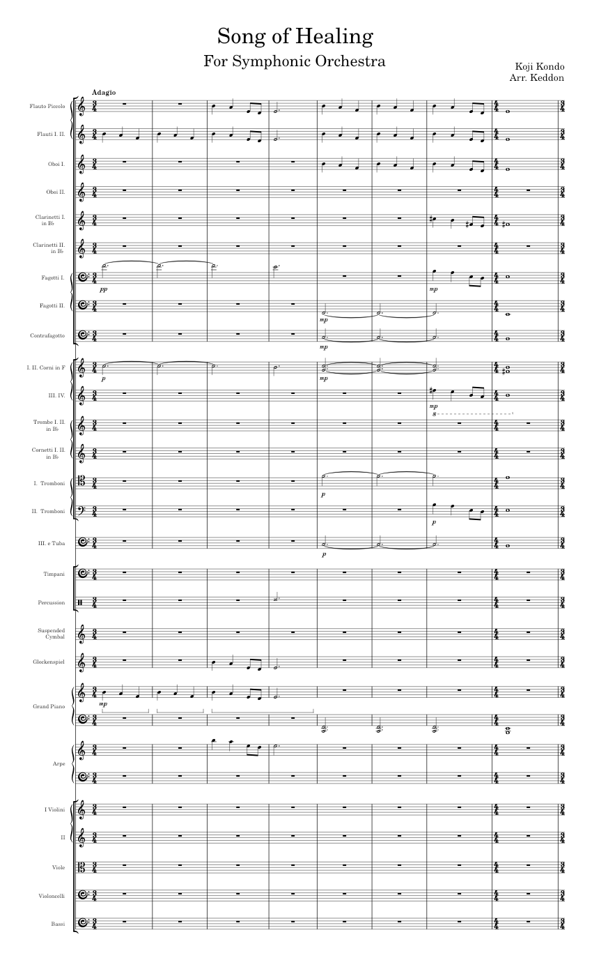Song of Healing Sheet music for Piano, Cornet, Trombone tenor, Trombone ...