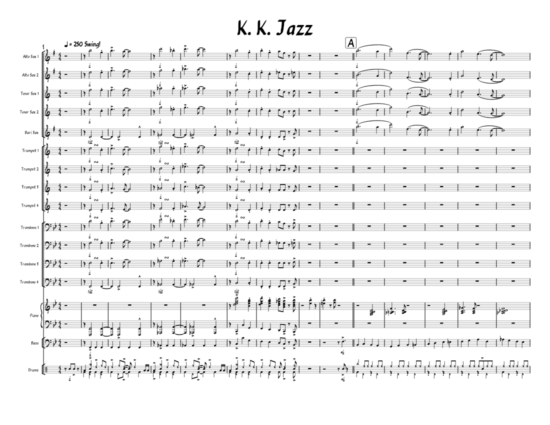 K. K. Jazz - Jazz Band Arrangement Sheet music for Piano, Trombone ...