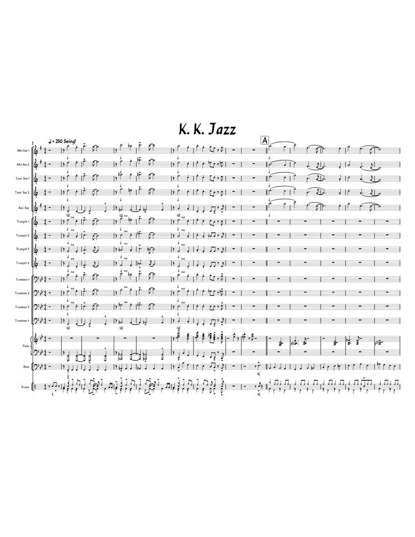 K. K. Jazz - Jazz Band Arrangement Sheet music for Piano, Trombone ...