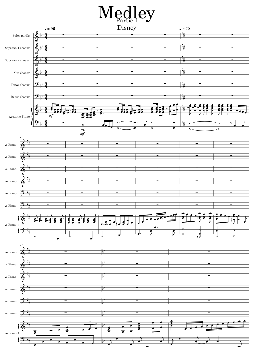 Disney Medley – Misc Soundtrack Medley Disney-2 Sheet music for Piano ...