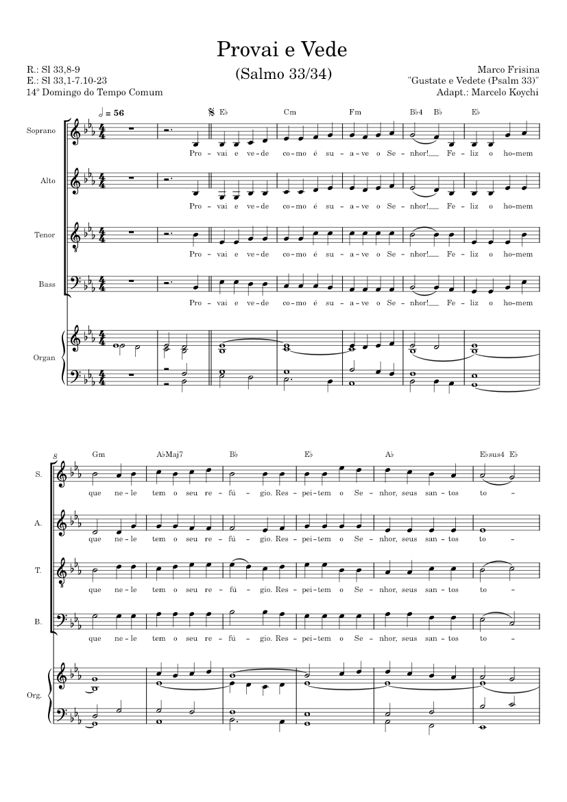 Provai e Vede (Gustate e Vedete) – Marco Frisina Sheet Music with ...