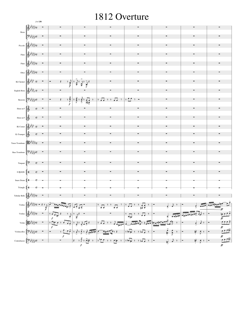 Tchaikovsky : 1812 Overture, Op.49 (Part 2) Sheet music for Cornet ...