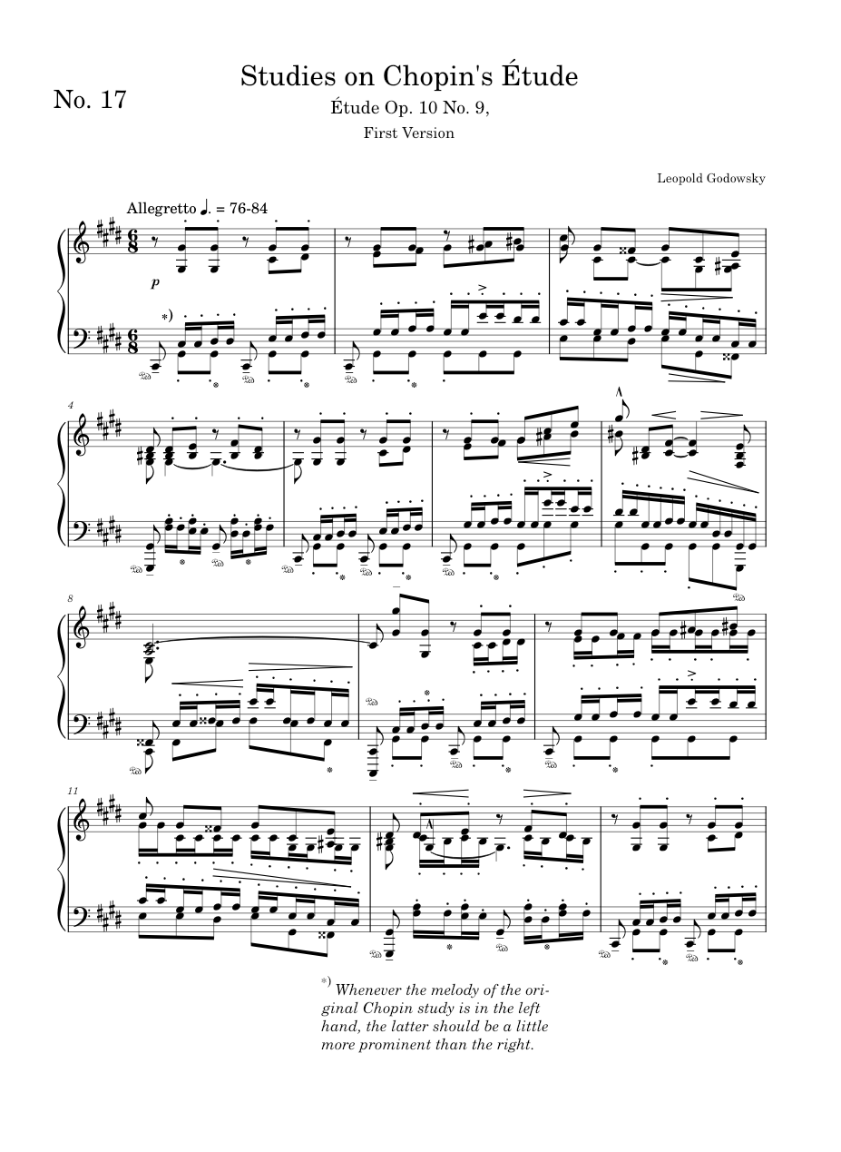 Study No. 17 on Chopin's Étude (Op. 10 No. 9) – Leopold Godowsky Sheet music for Piano (Solo ...