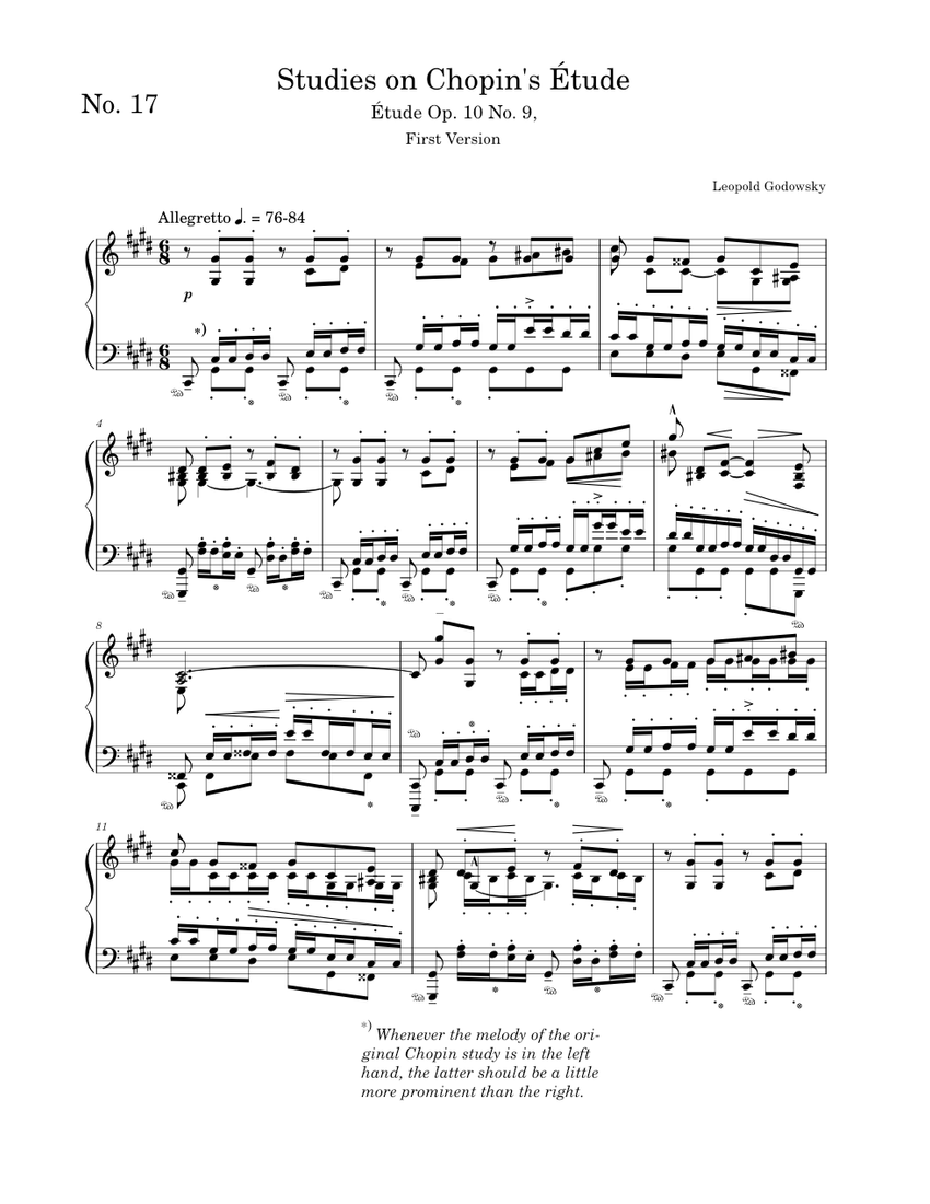 Study No. 17 on Chopin's Étude (Op. 10 No. 9) – Leopold Godowsky Sheet music for Piano (Solo ...