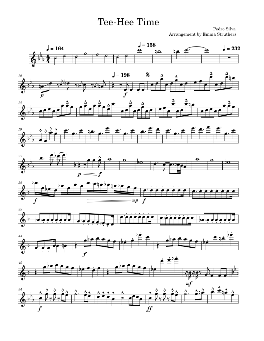 Tee-Hee Time – Pedro Silva Tee-Hee Time Sheet music for Flute (Solo ...