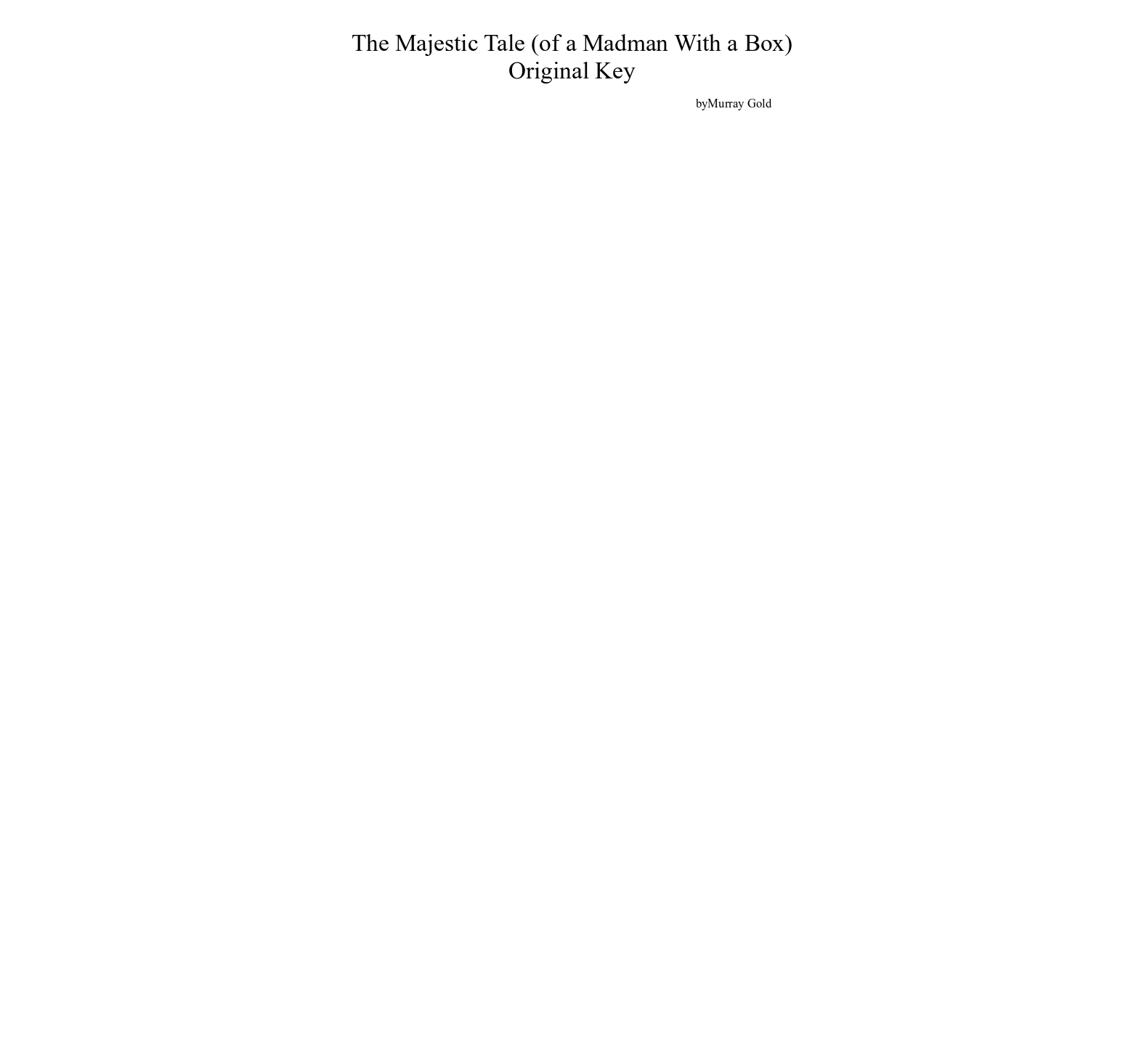 The Majestic Tale (of a Madman with a Box) Sheet Music for Flute ...
