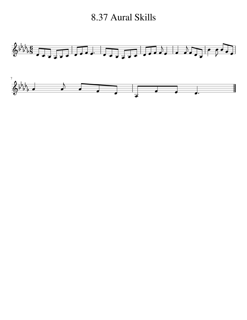 8 37 Aural Skills Sheet music for Piano (Solo) | Musescore.com