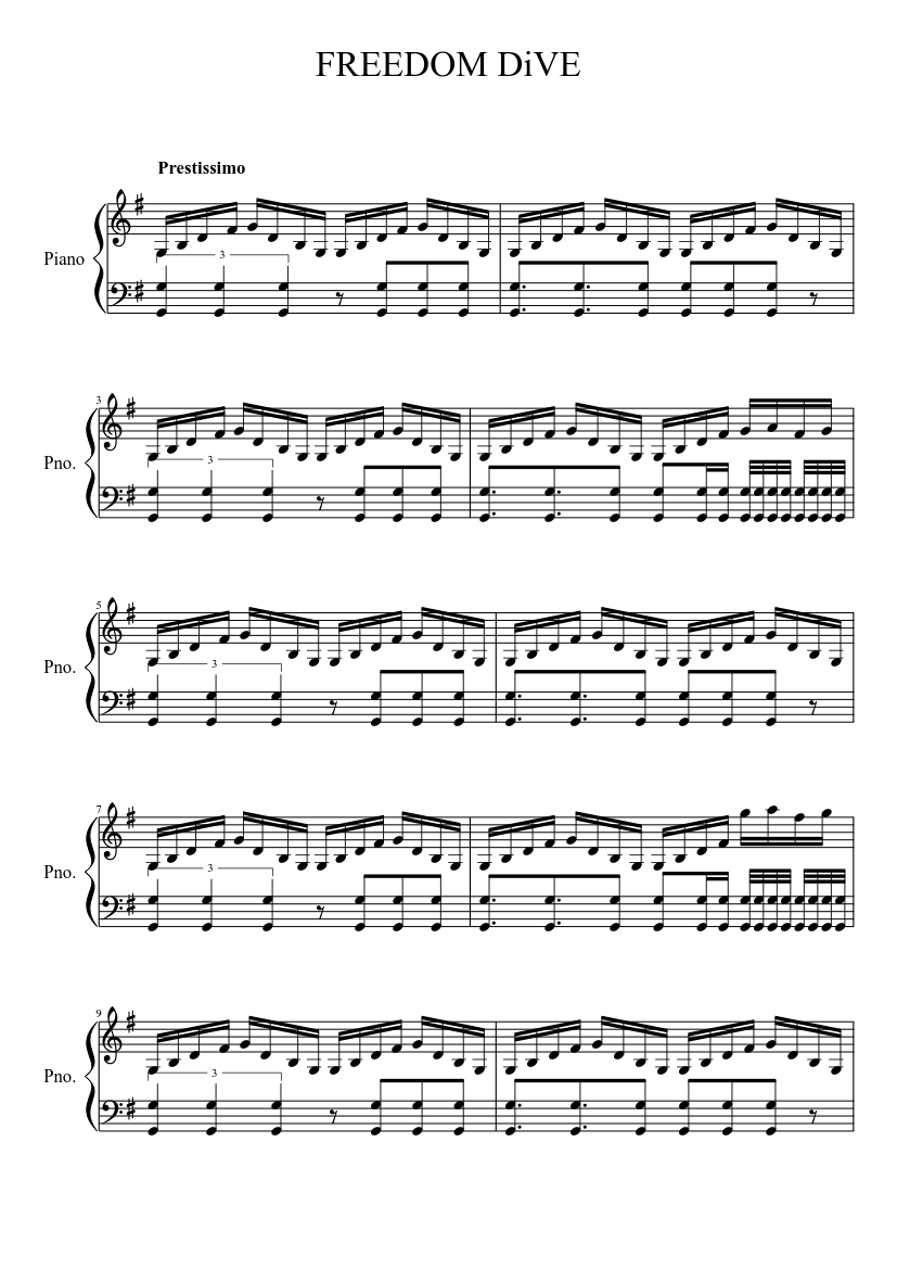 xi - FREEDOM DiVE (full) Sheet Music for Piano (Solo) | MuseScore.com