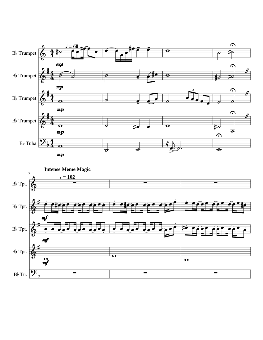 Shadilay - P.E.P.E. Sheet music for Tuba, Trumpet in b-flat (Mixed ...