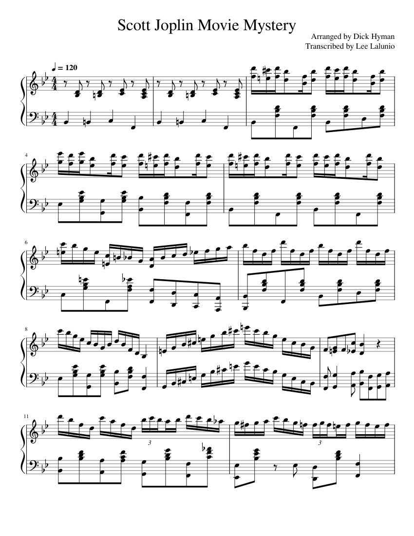 Scott Joplin Movie Mystery- Dick Hyman Sheet music for Piano (Solo) | Musescore.com
