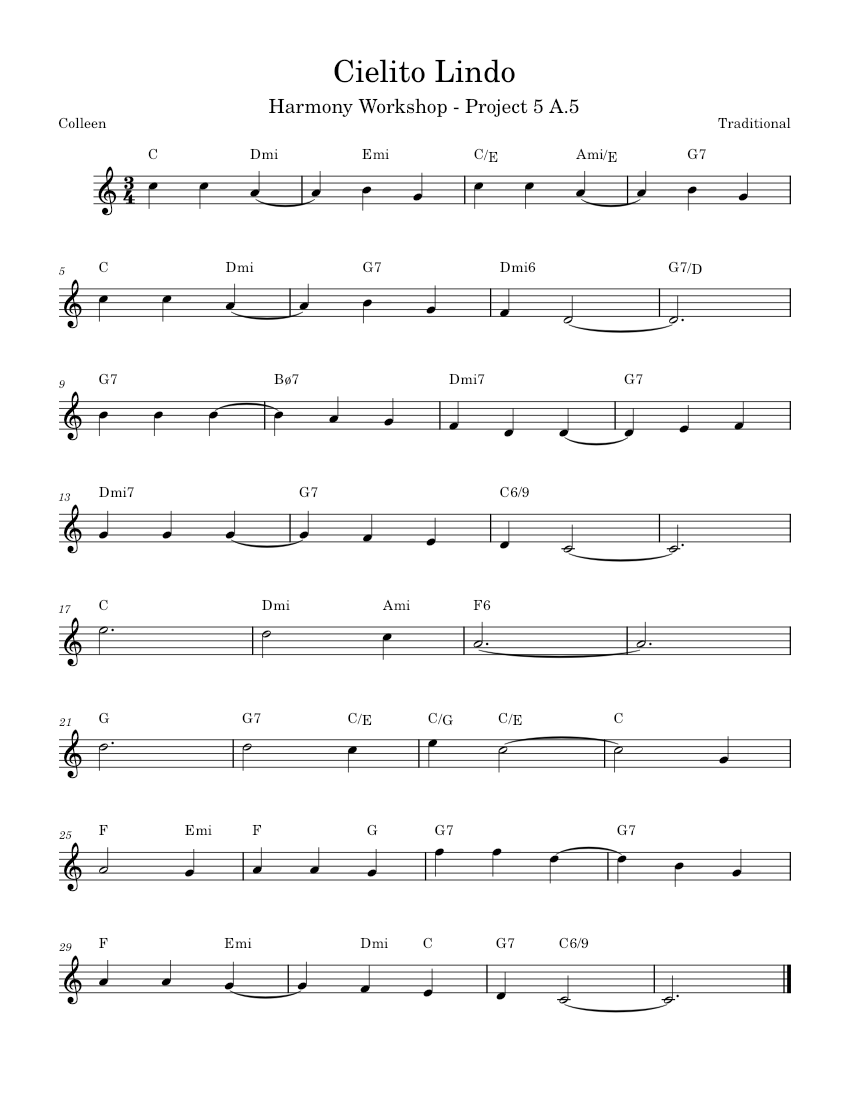 Cielito Lindo.mscz Project 5 A.5 Sheet music for Piano (Solo) Easy | Musescore.com