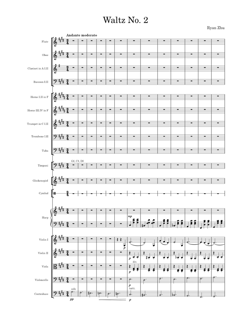 RZ Music - Waltz No. 2 Sheet music for Trombone, Tuba, Flute, Oboe ...