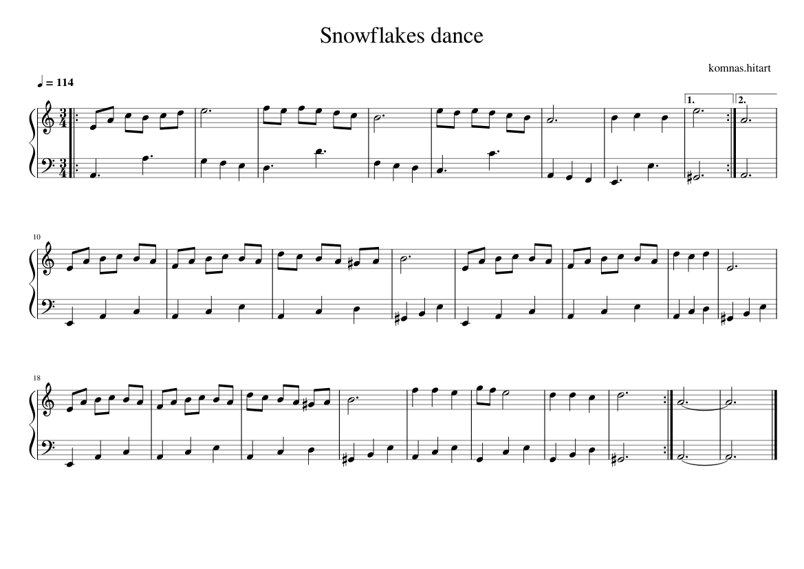 Snowflakes dance Sheet music for Piano (Solo) | Musescore.com