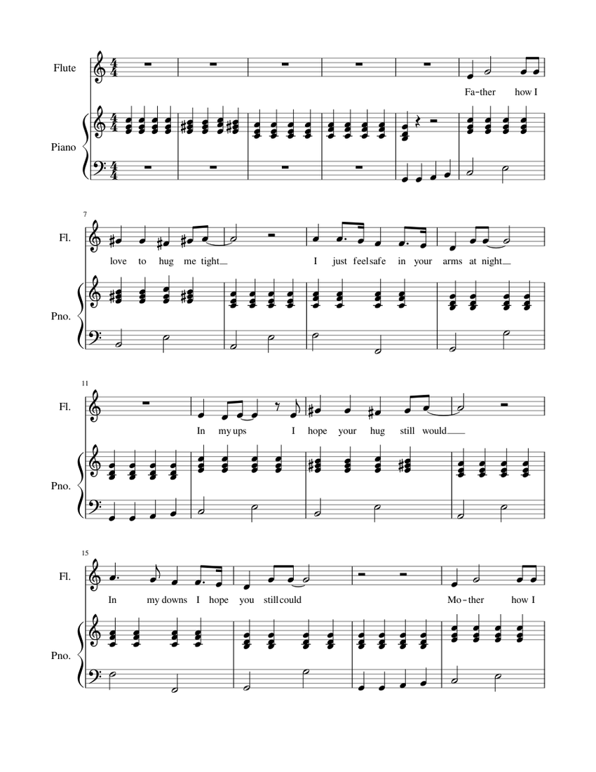 Jingle Sheet music for Piano, Flute (Solo) | Musescore.com