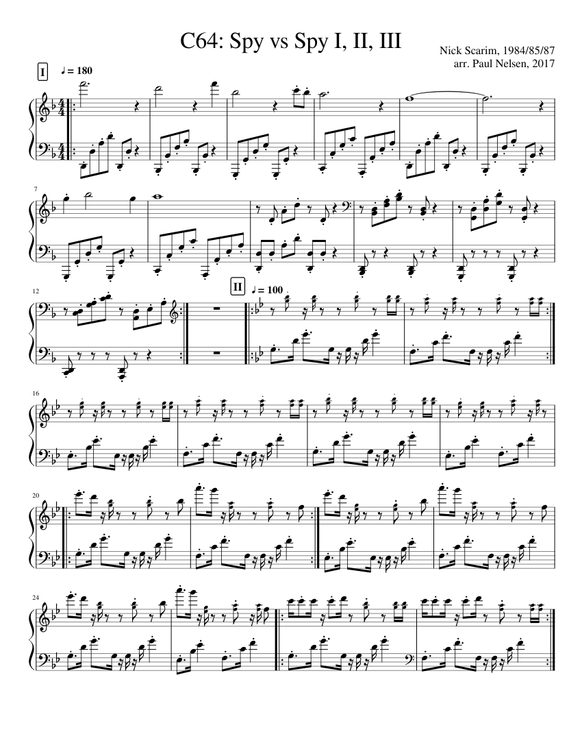Spy vs Spy I, II, III Sheet music for Piano (Solo) | Musescore.com
