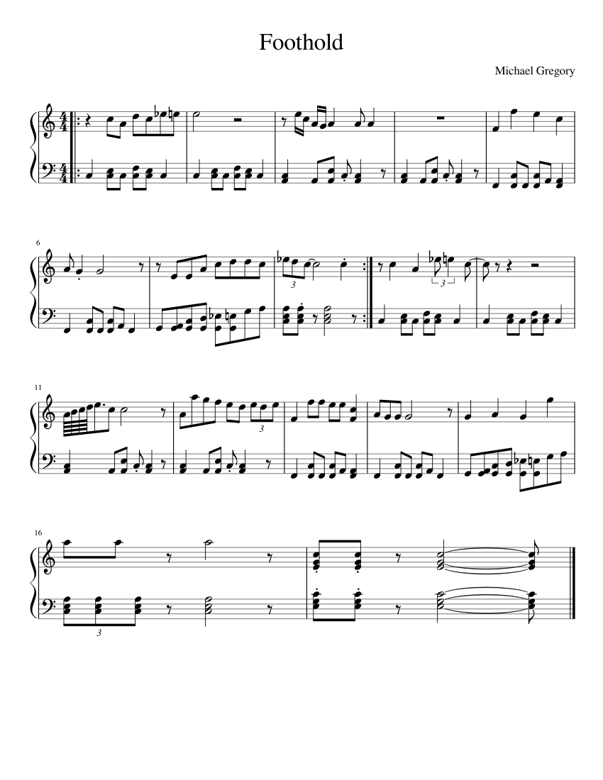 Foothold Sheet music for Piano (Solo) Easy | Musescore.com