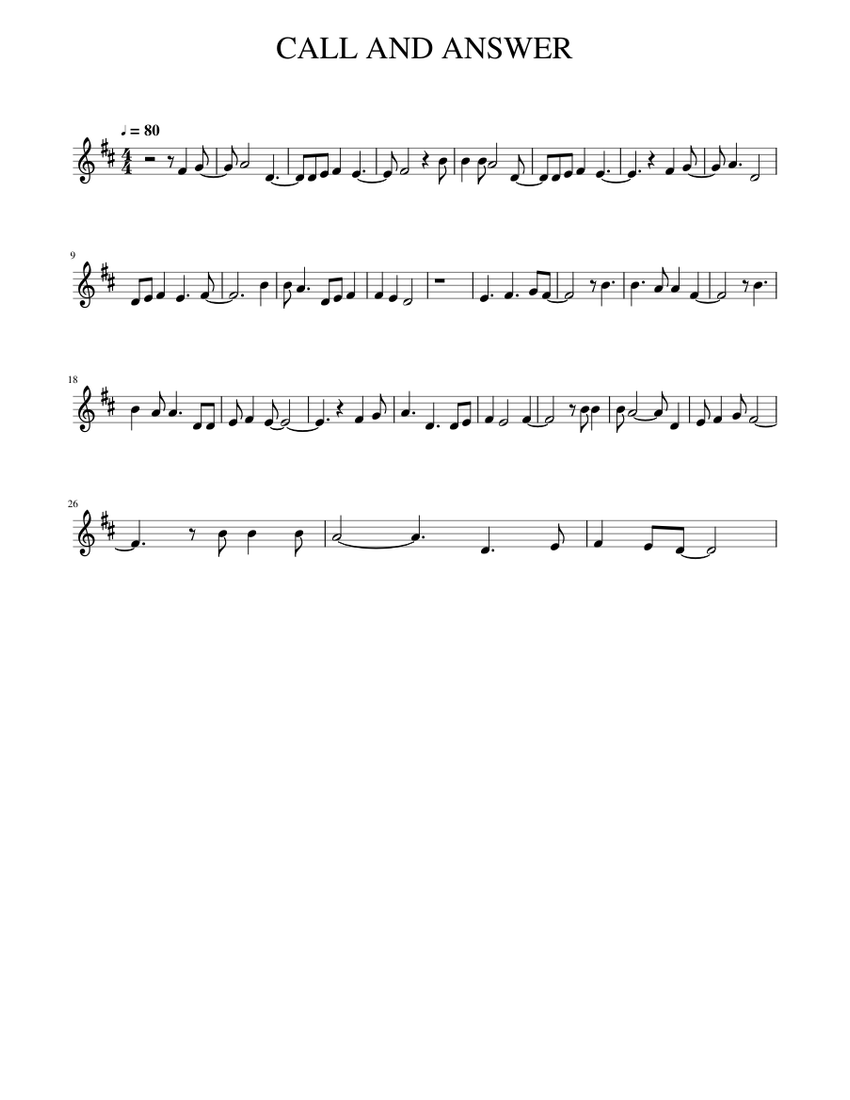 CALL AND ANSWER Sheet music for Piano (Solo) | Musescore.com