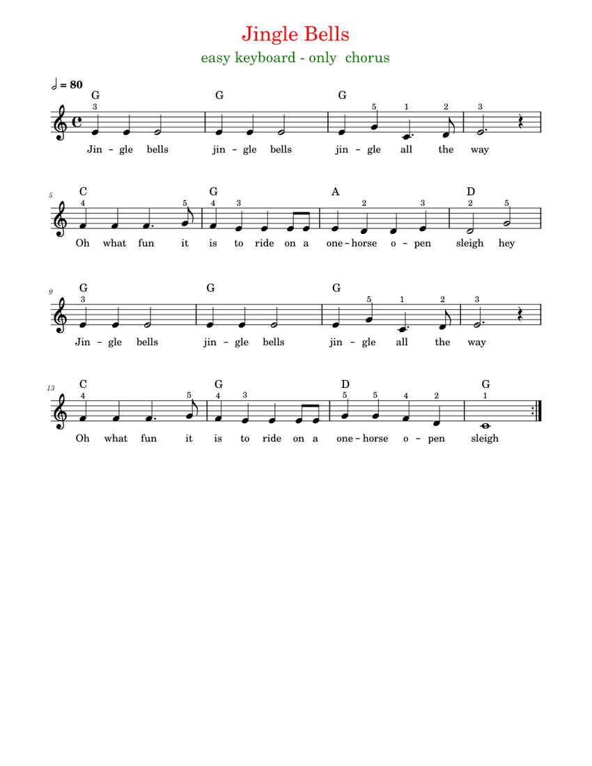 Jingle Bells - Easy Keyboard Sheet music for Piano (Solo) | Musescore.com