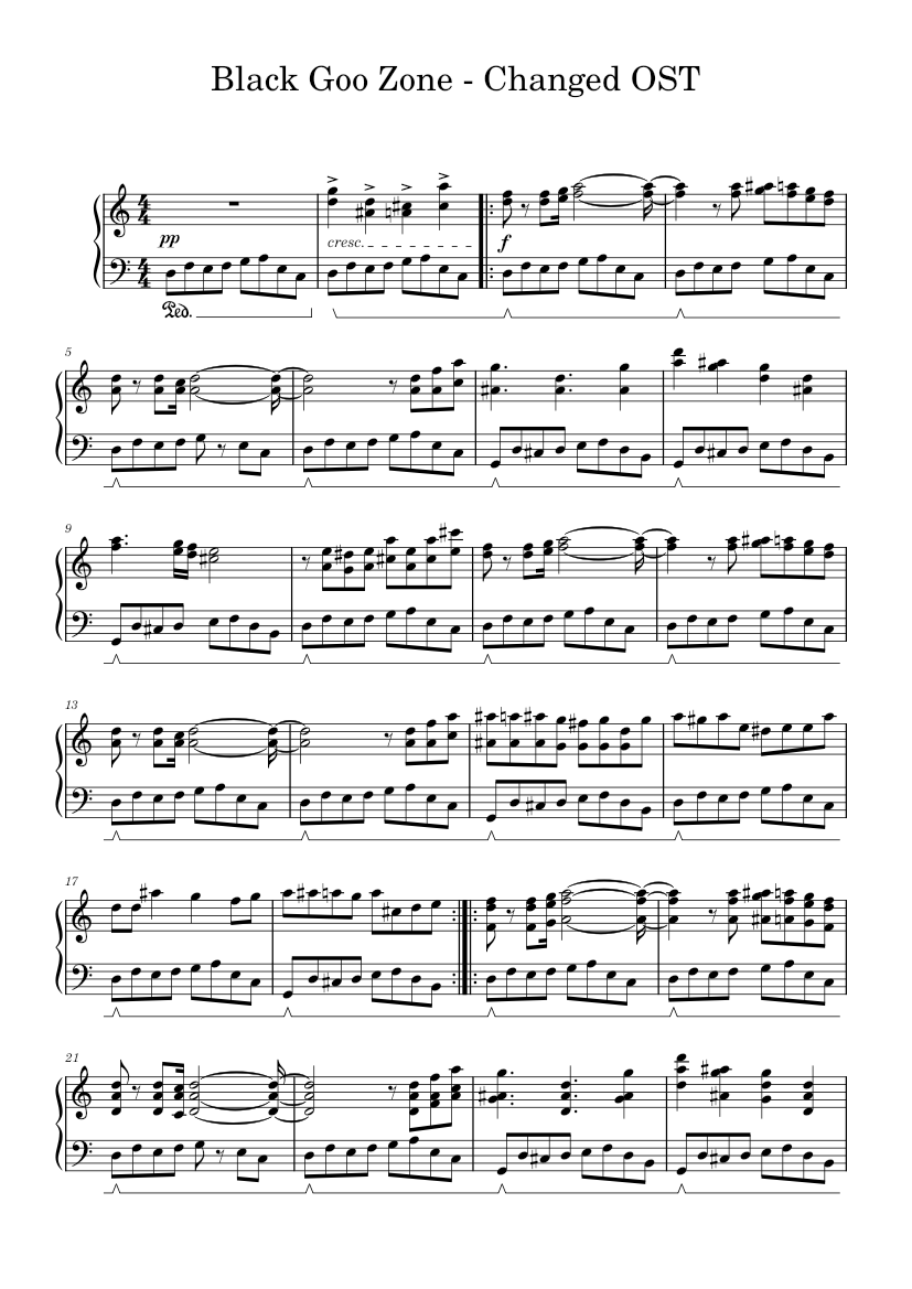 Black Goo Zone - Changed OST – SHIZI Sheet music for Piano (Solo ...