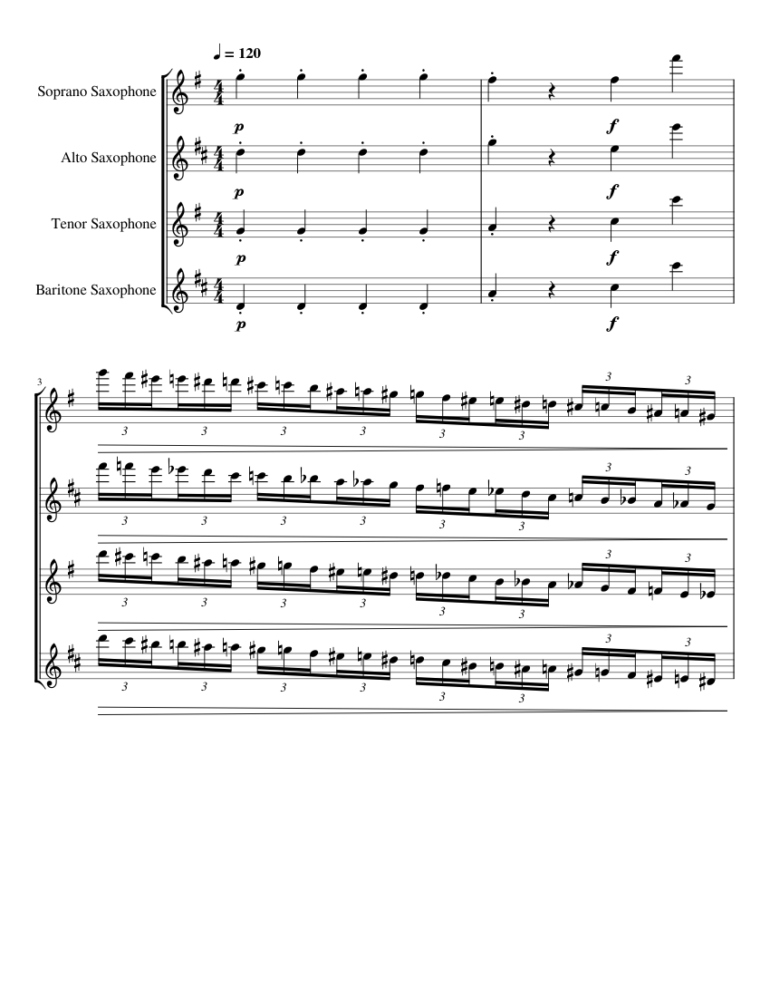 Untitled-2 Sheet music for Saxophone alto, Saxophone tenor, Saxophone ...
