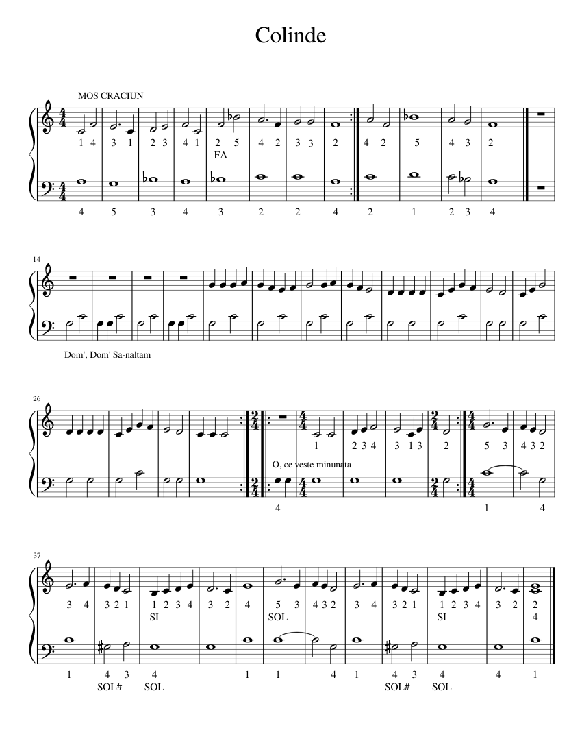 Colinde - piano tutorial