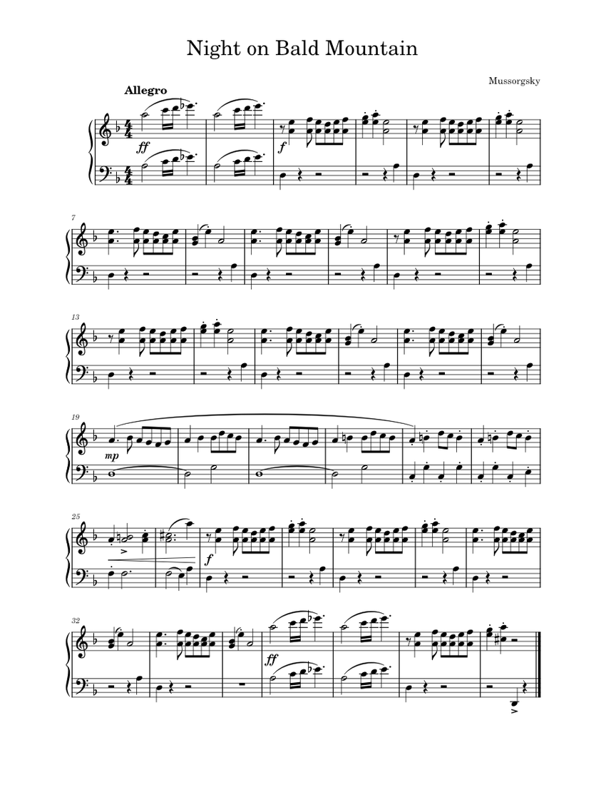 Night on bald mountain – Modest Mussorgsky Night_on_Bald_Mountain Sheet ...