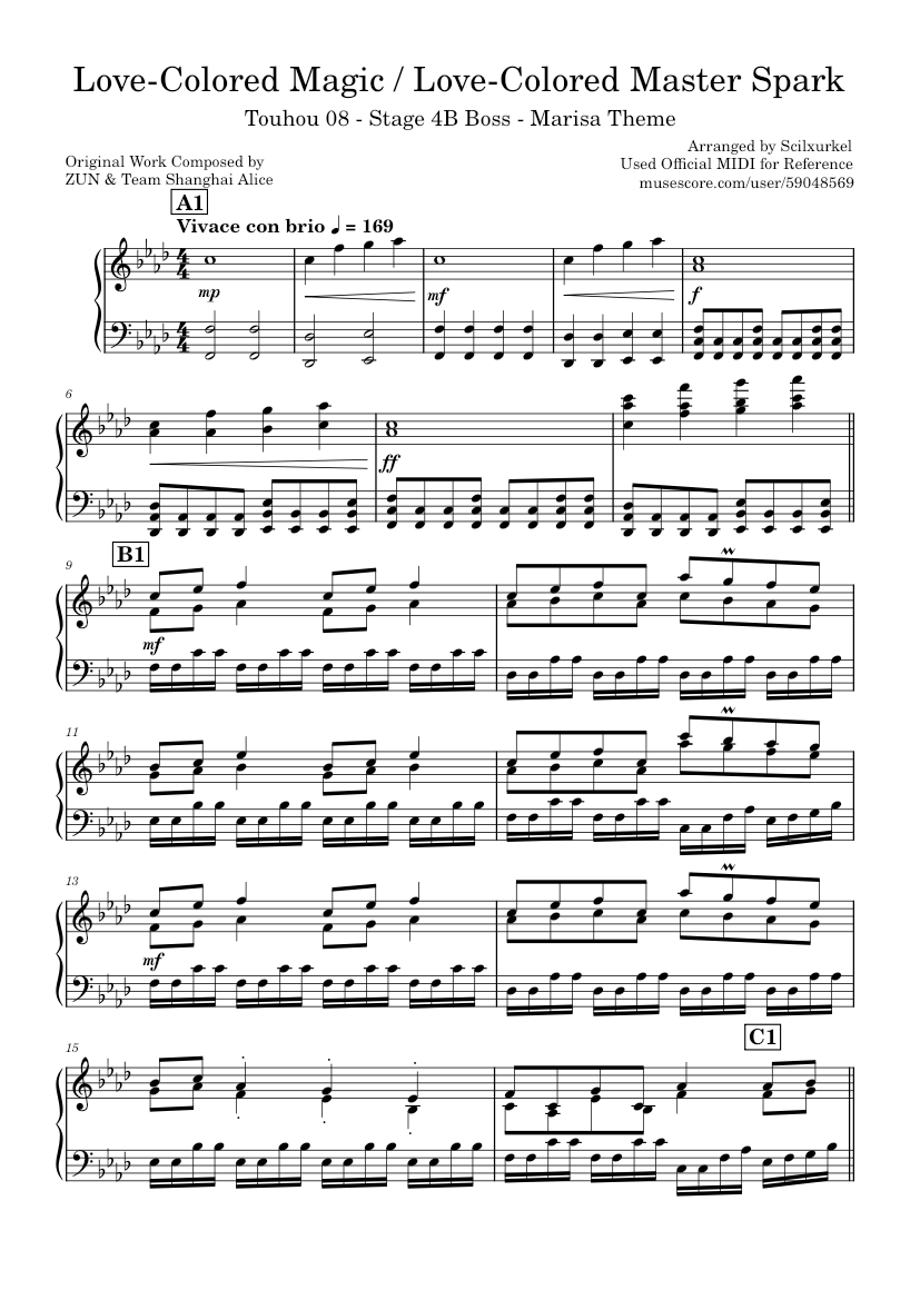 Love-Colored Magic / Loved-Colored Master Spark Sheet Music for Piano ...