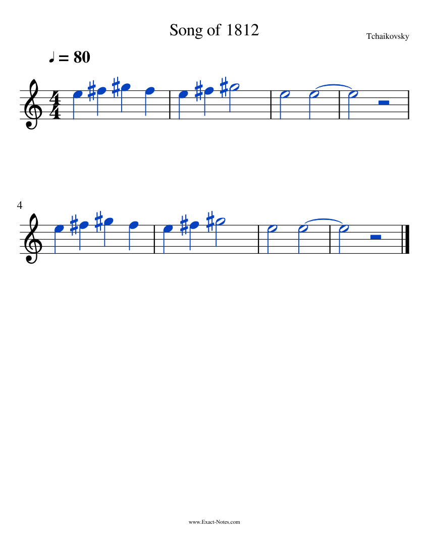 Song of 1812 Sheet music for Piano (Solo) Easy | Musescore.com