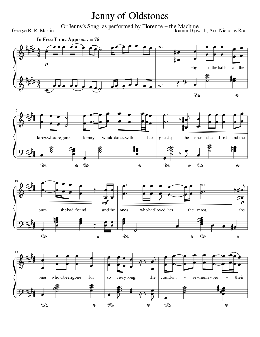 Jenny of Oldstones Sheet music for Piano (Solo) | Musescore.com