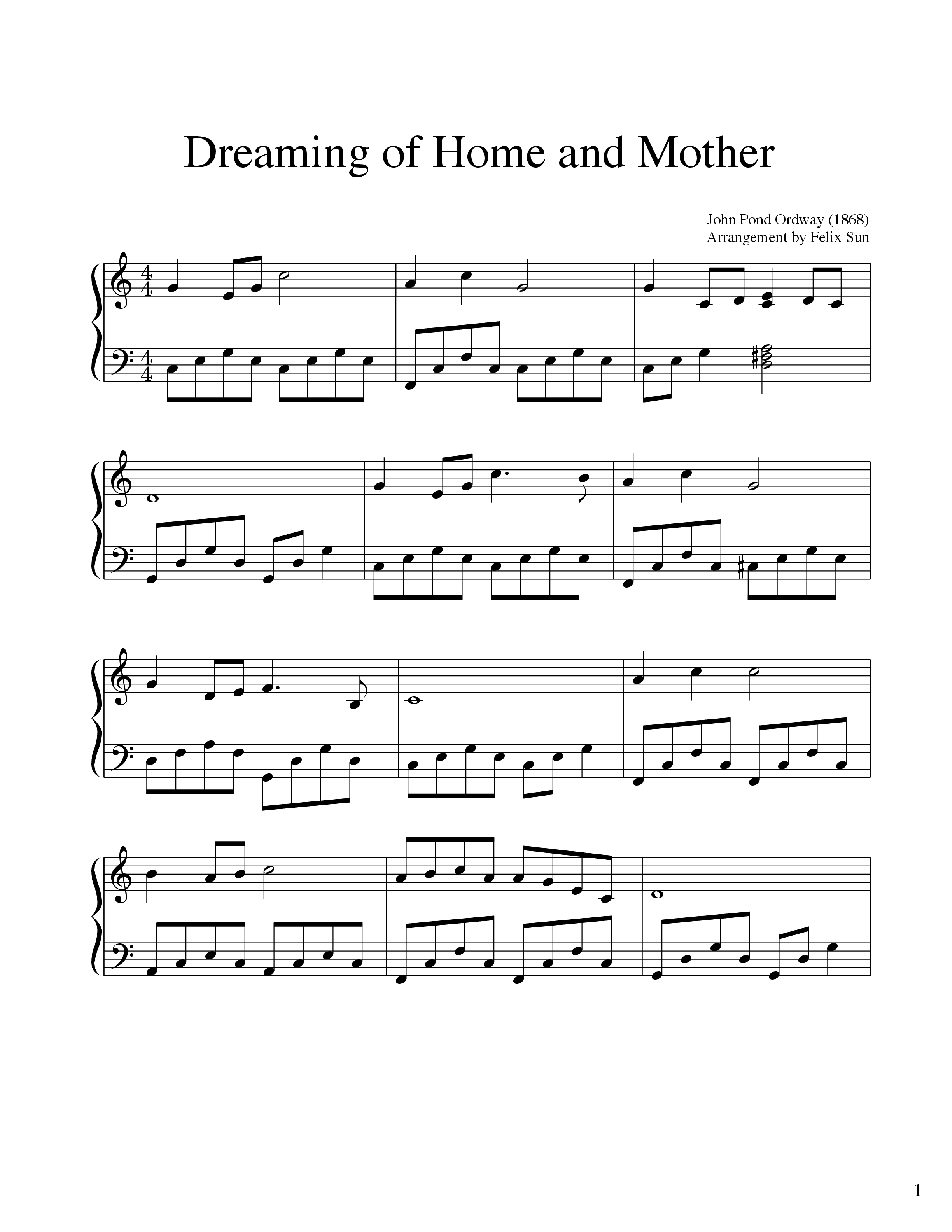 Play Official version of Dreaming of Home and Mother Sheet Music by ...
