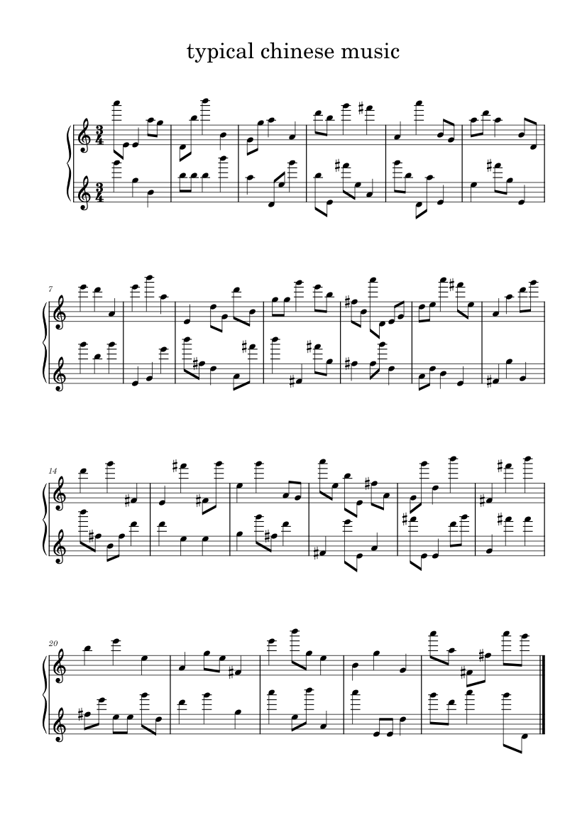 Typical chinese music Sheet music for Piano (Solo) Easy | Musescore.com