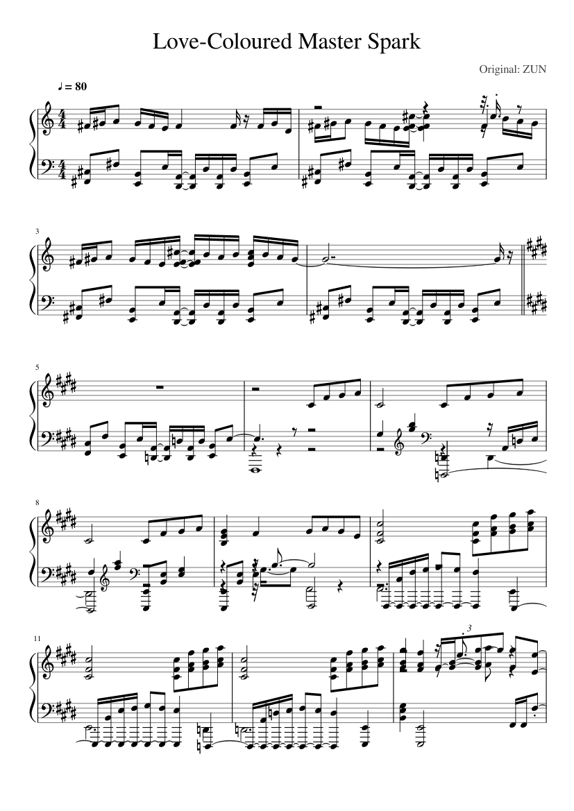 Love-coloured Master Spark Sheet music for Piano (Solo) | Musescore.com