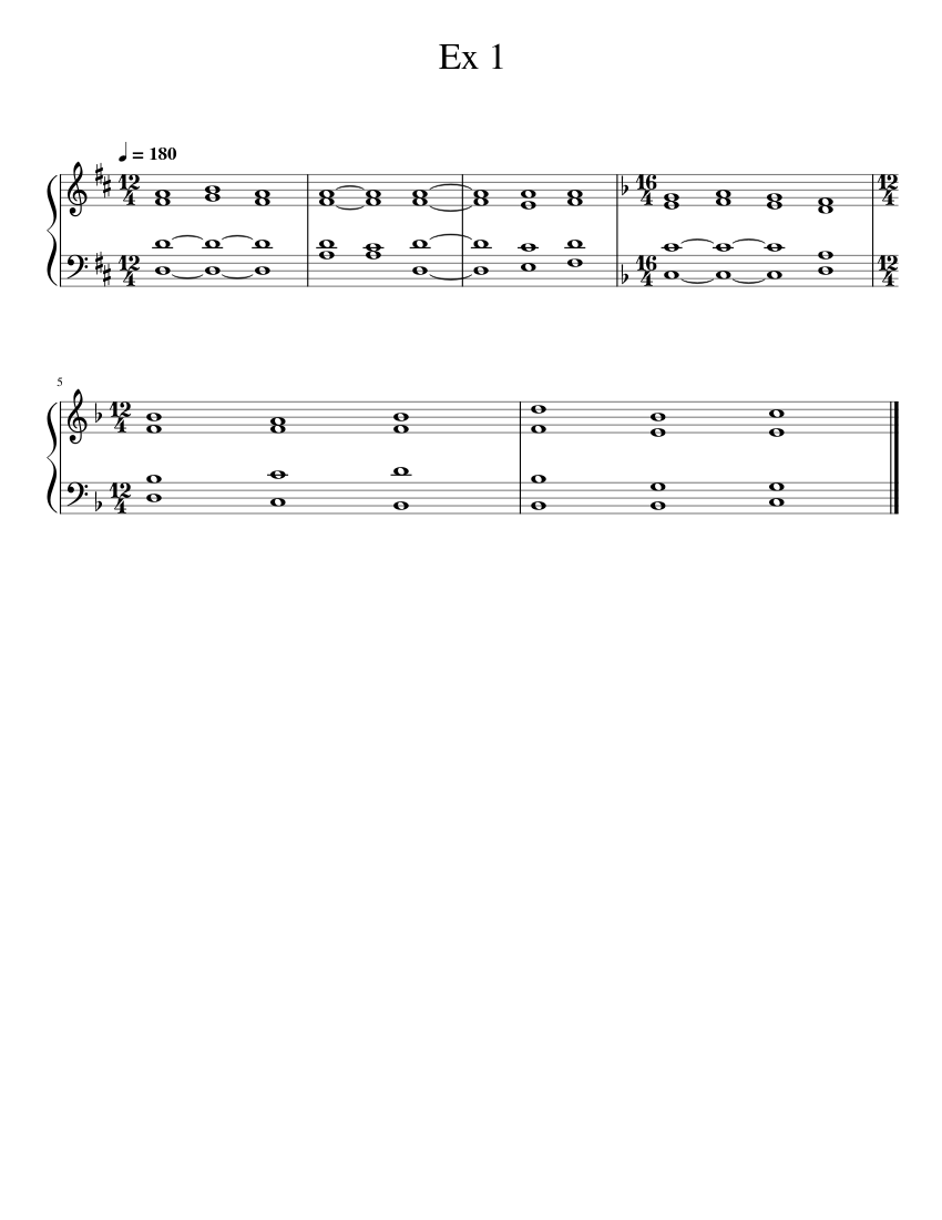 Ex 1 Sheet music for Piano (Solo) | Musescore.com
