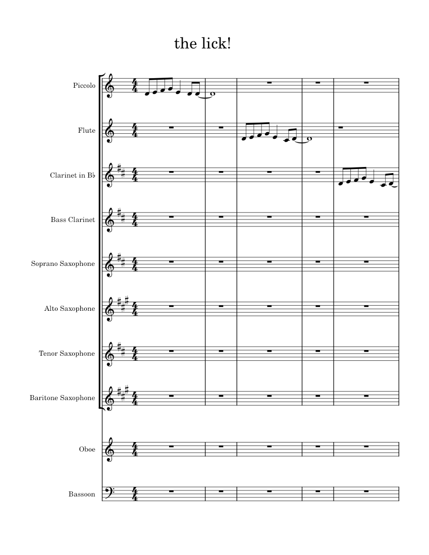 The Lick – Alex Heitlinger Sheet music for Flute, Oboe, Bassoon ...