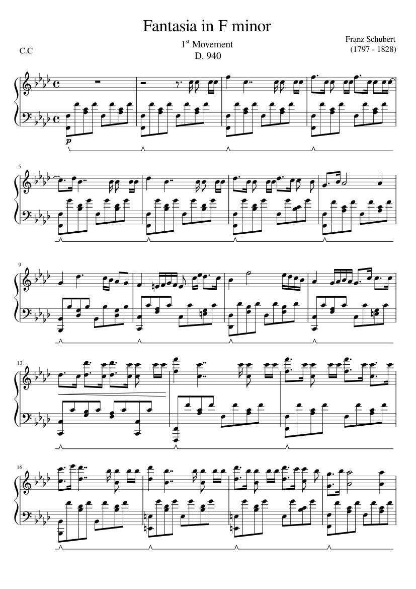 Fantasia in F minor, D.940 – Franz Schubert Sheet Music for Piano (Solo) | MuseScore.com