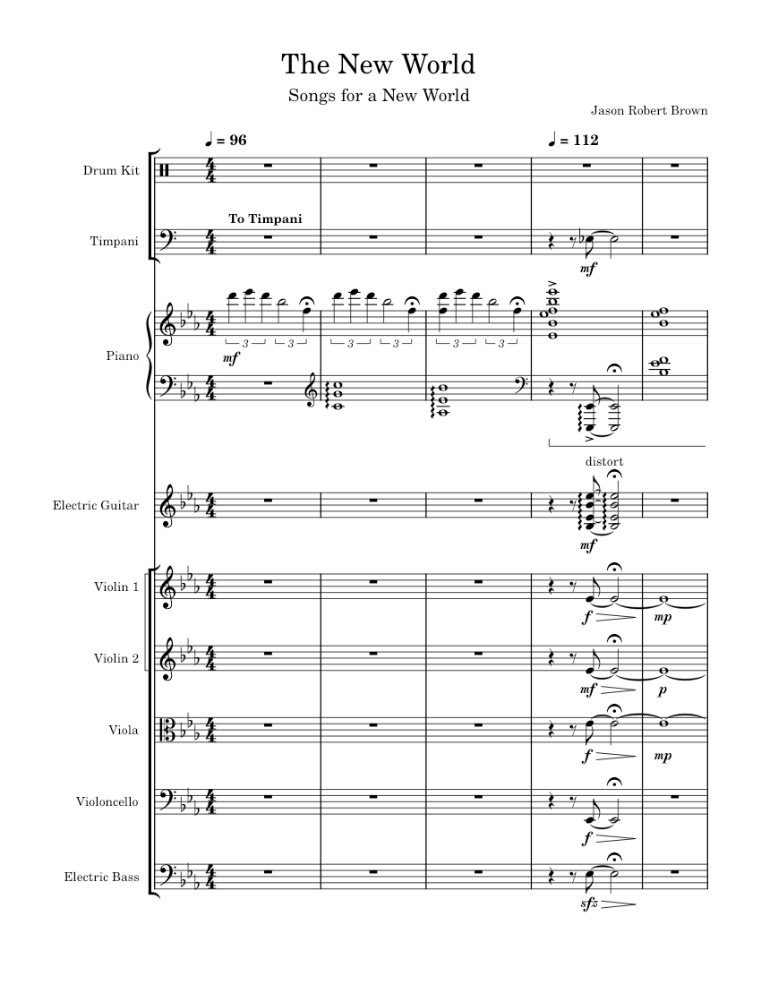 The New World Sheet Music for Piano, Violin, Viola, Cello & more ...