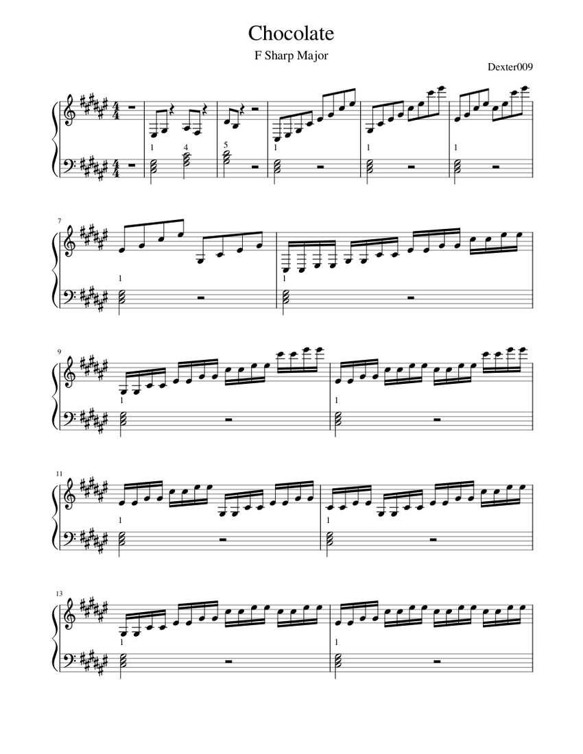 Chocolate Sheet music for Piano (Solo) | Musescore.com