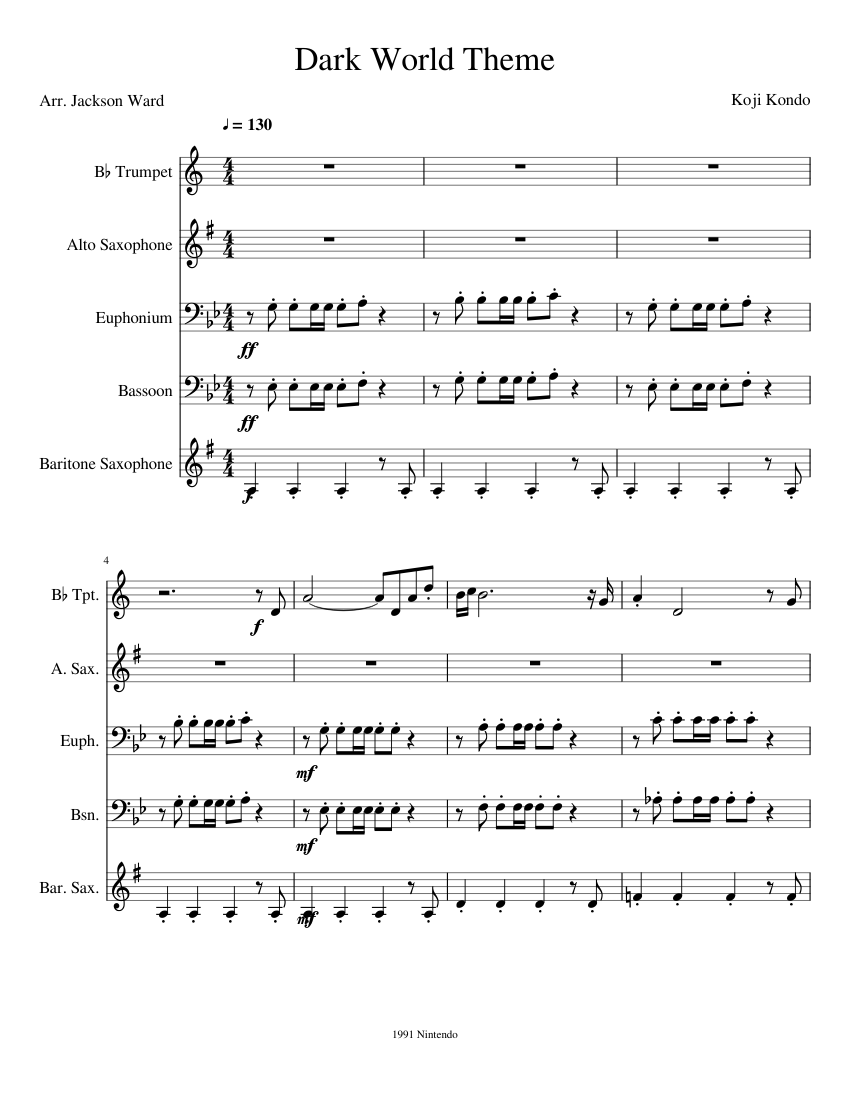 Dark World Theme Sheet music for Bassoon, Trumpet other (Mixed Duet ...