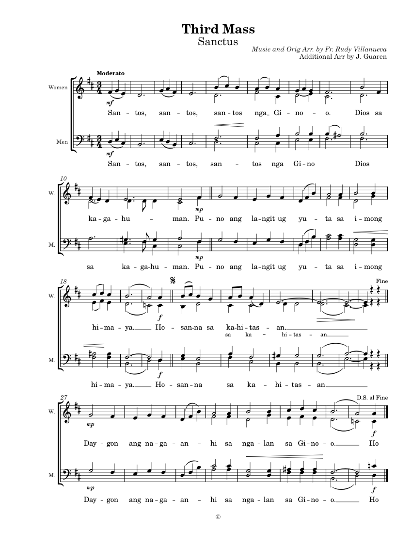 Kyrie (Third Mass) - Msgr. Rudy Villanueva – Rudy Villanueva Sheet music for Female, Male ...