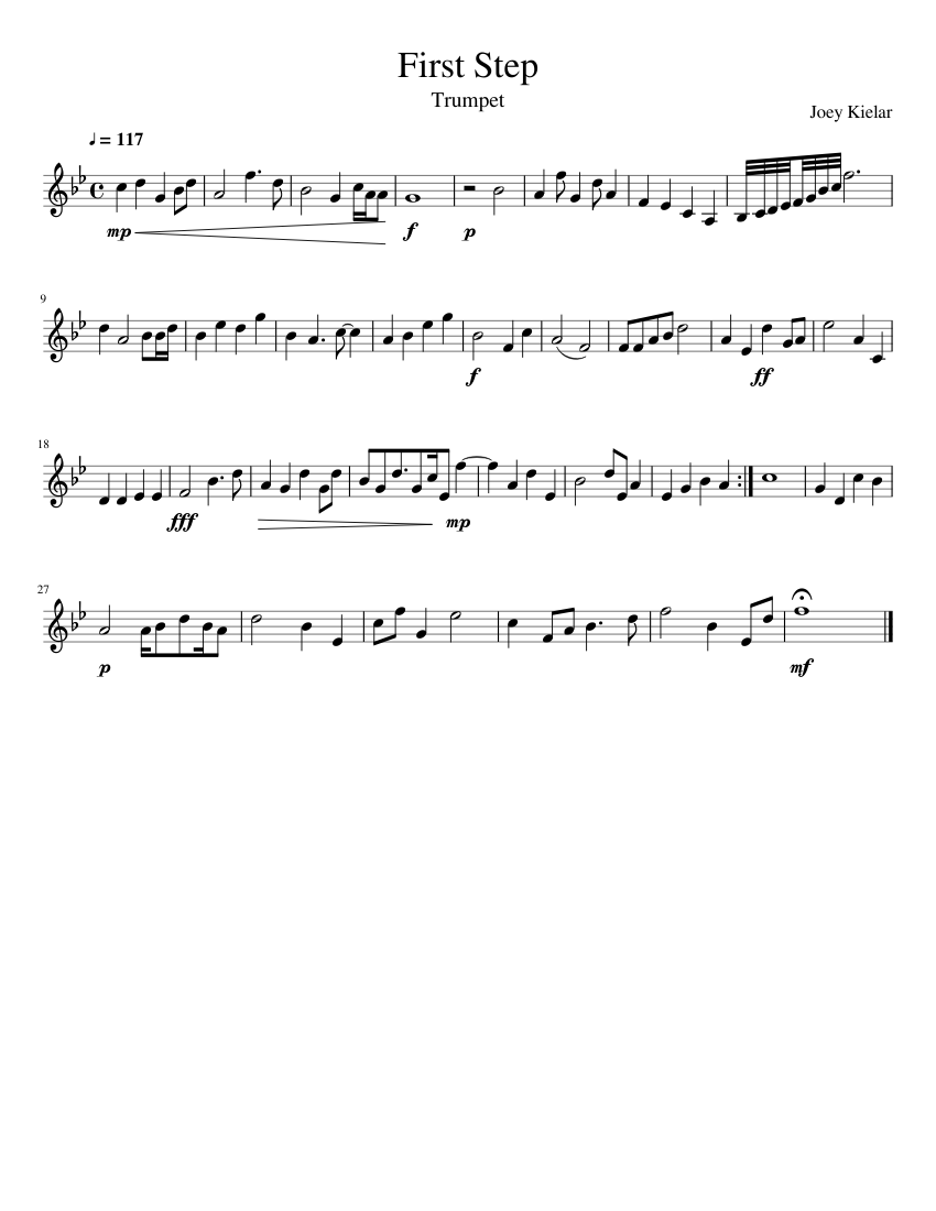 First Step Sheet music for Trumpet in b-flat (Solo) | Musescore.com