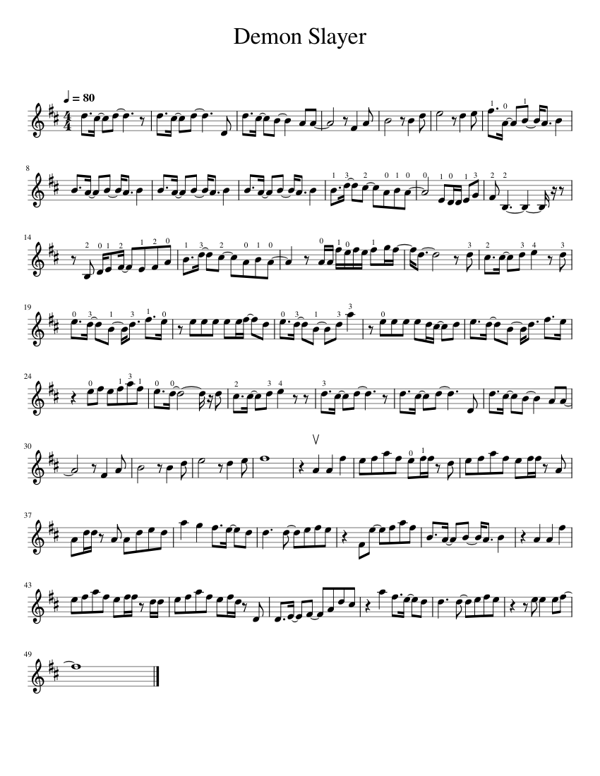 Kimetsu no Yaiba: Demon Slayer OST – Go Shiina Sheet music for Violin (Solo) | Musescore.com