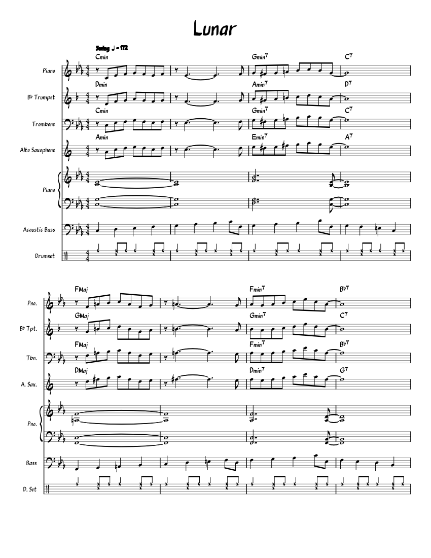 Lunar - Noah Faulkner Sheet music for Piano, Trombone, Saxophone alto ...