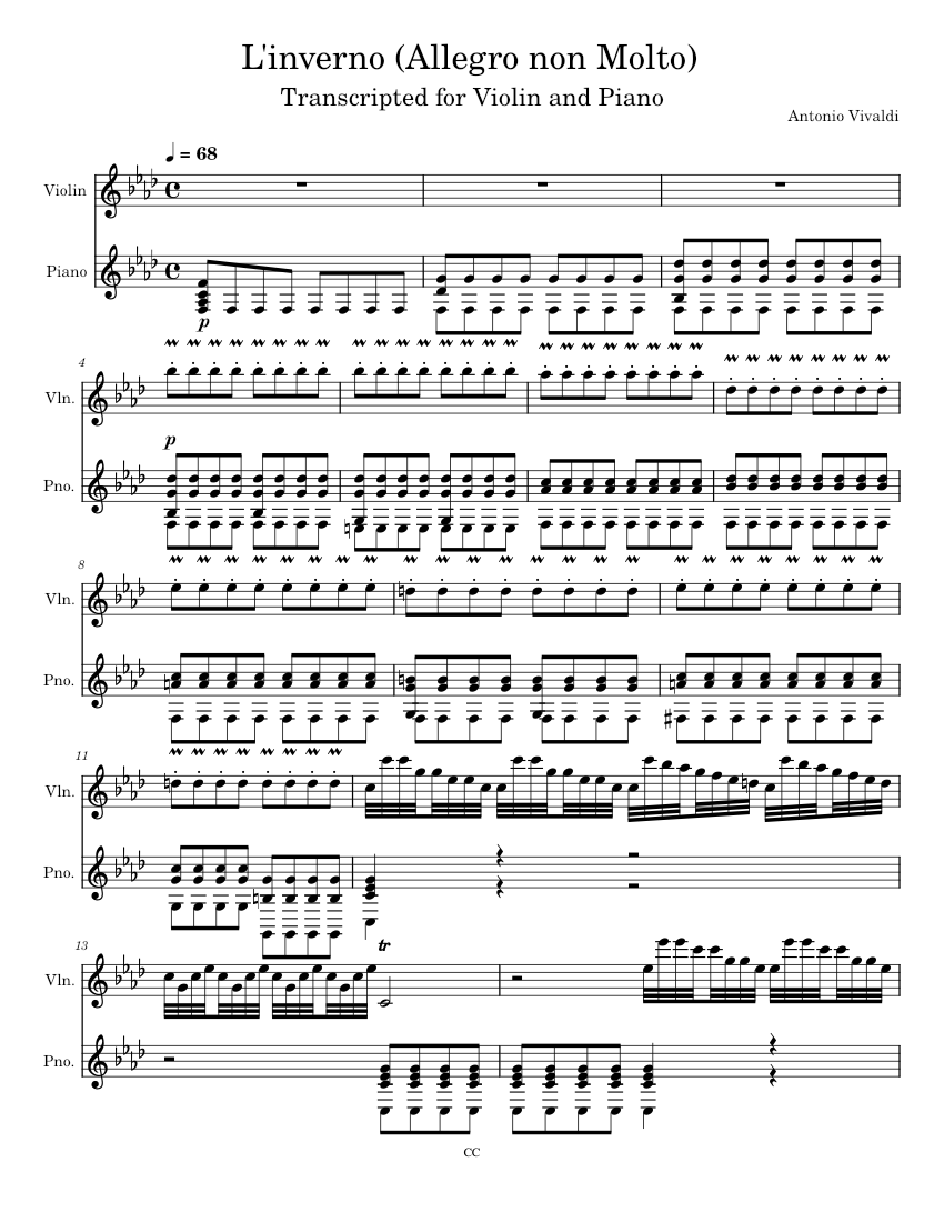 Concerto No. 4 in F minor, Op. 8, RV 297, "Winter" (L'inverno ...
