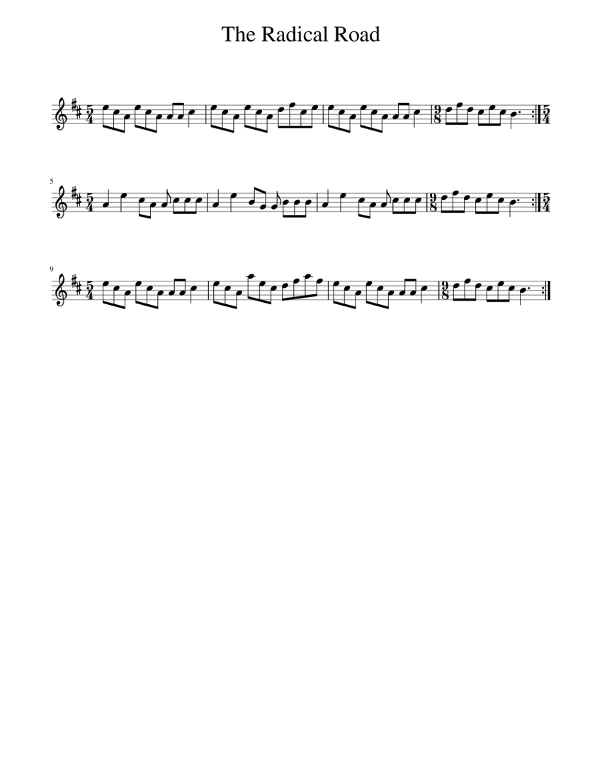 The Radical Road Sheet music for Piano (Solo) | Musescore.com