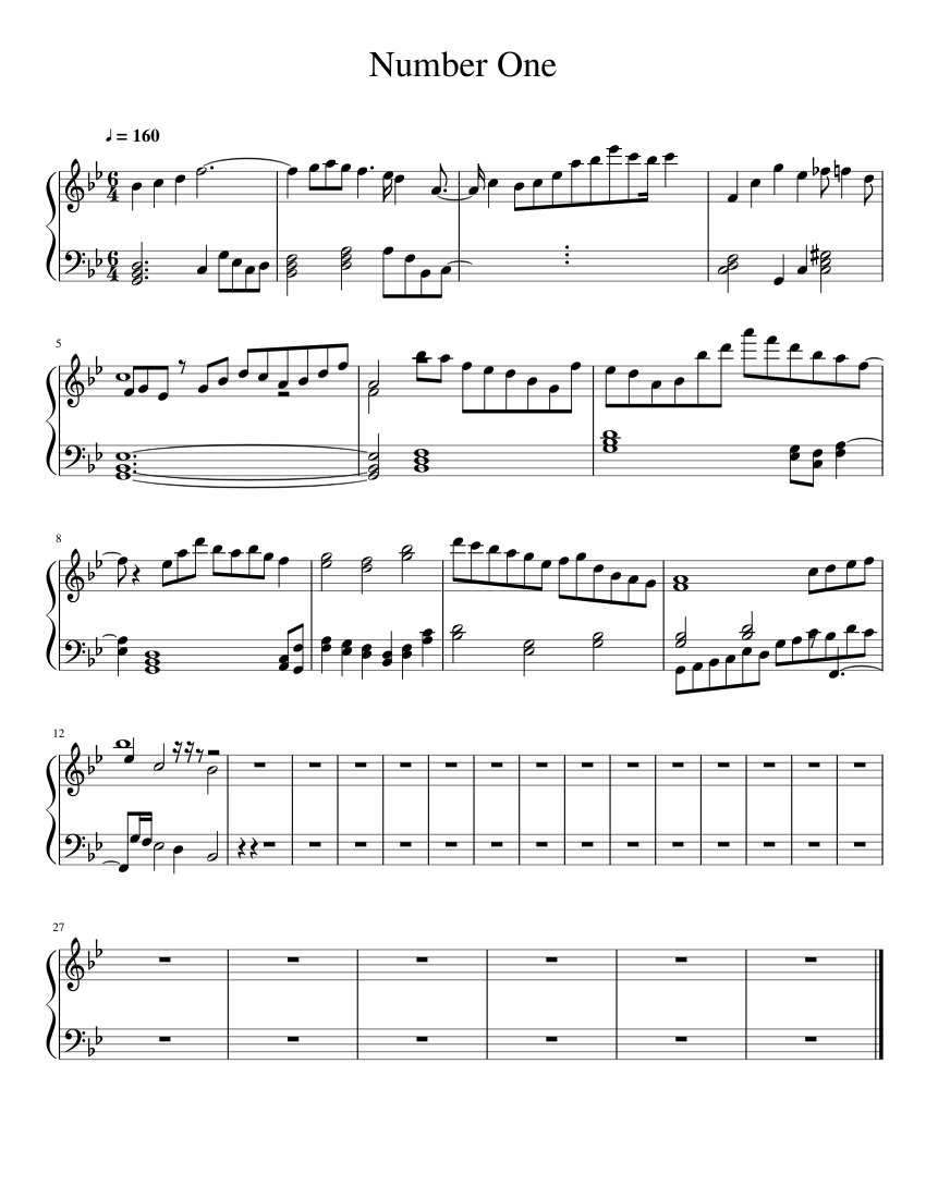 Number One Sheet music for Piano (Solo) | Musescore.com