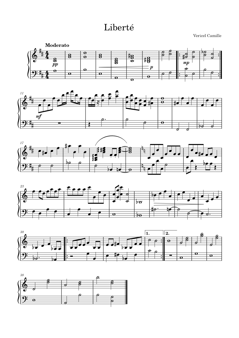 Liberté Sheet music for Piano (Solo) Easy | Musescore.com