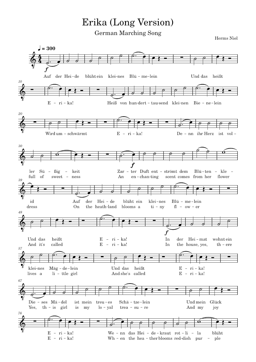 Erika – Germany Folk Song Sheet Music for Guitar (Solo) | MuseScore.com