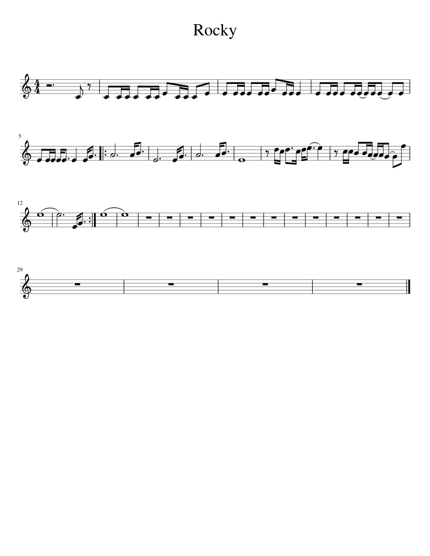 Rocky Sheet music for Trumpet in b-flat (Solo) | Musescore.com