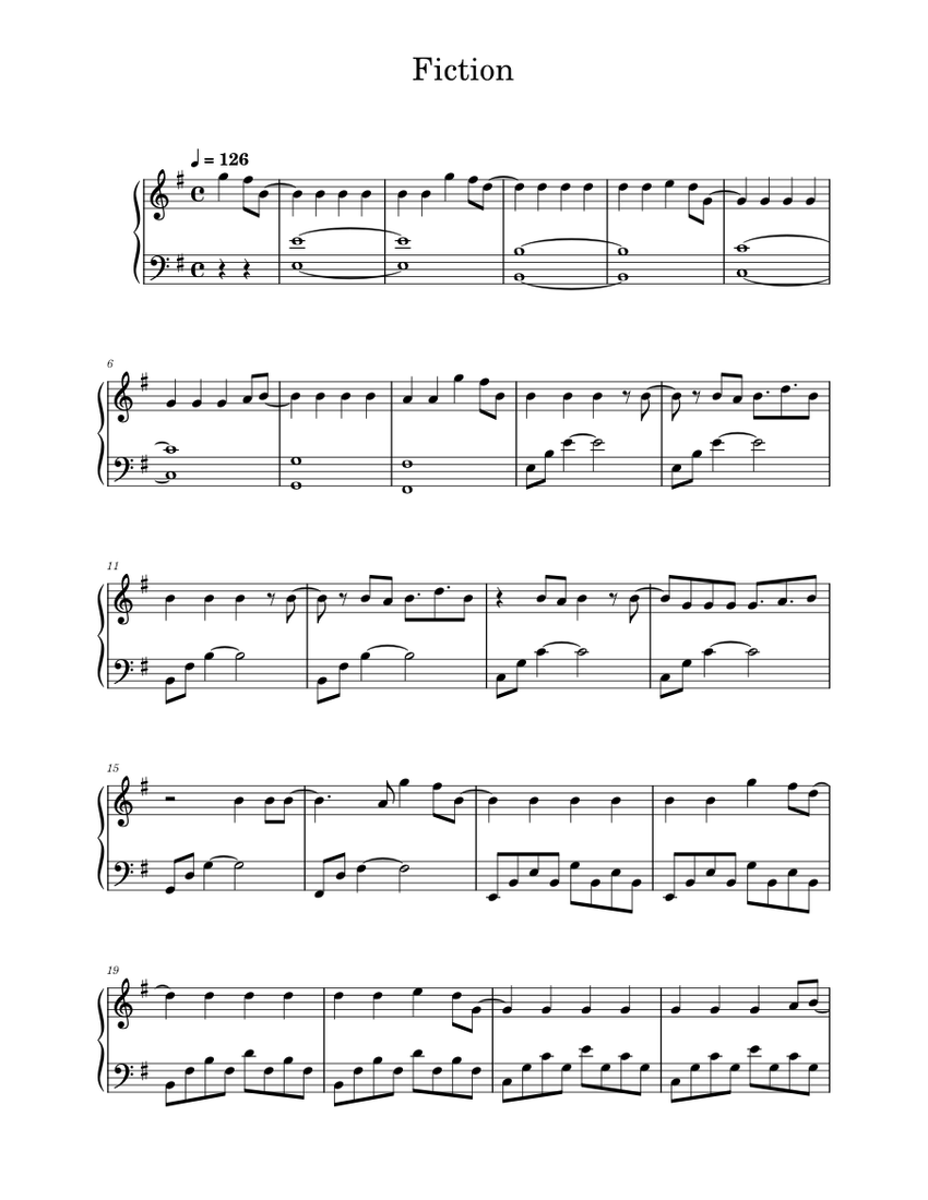 Fiction Sheet music for Piano (Solo) | Musescore.com