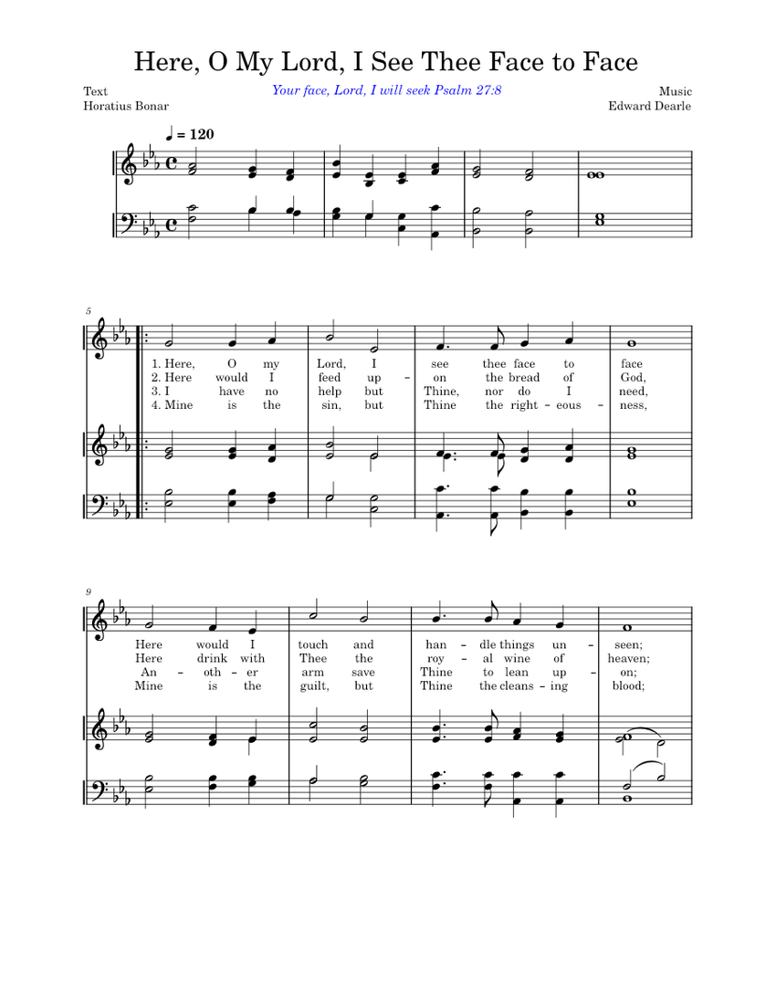 Here, O My Lord, I See Thee Face to Face Sheet music for Piano (Mixed ...